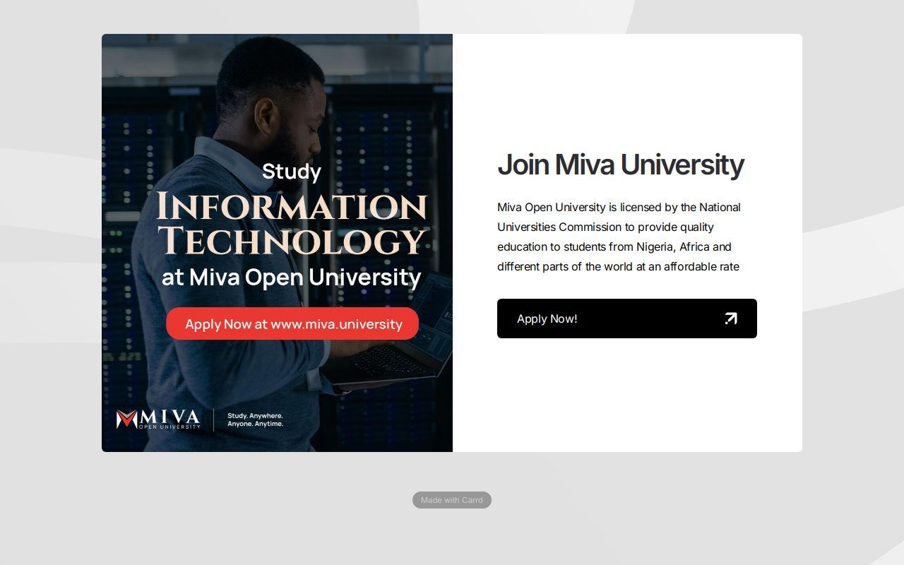 Study at Miva University